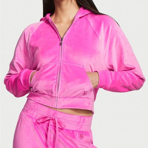 Victoria's Secret | Tops | Victoriassecret Hot Pink Velour Velvet ...